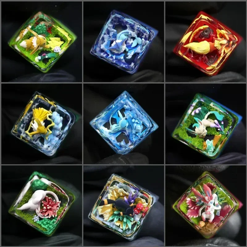 Pokemon-Resin-Keycaps-All-forms-of-Eevee-Customized-Micro-translucent ...