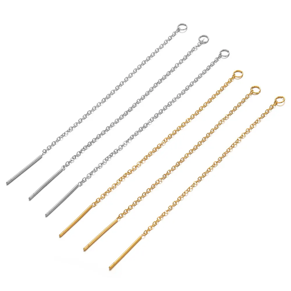 10Pcs-Stainless-Steel-Gold-Color-Plated-Ear-Line-Earrings-Ear-Wire ...
