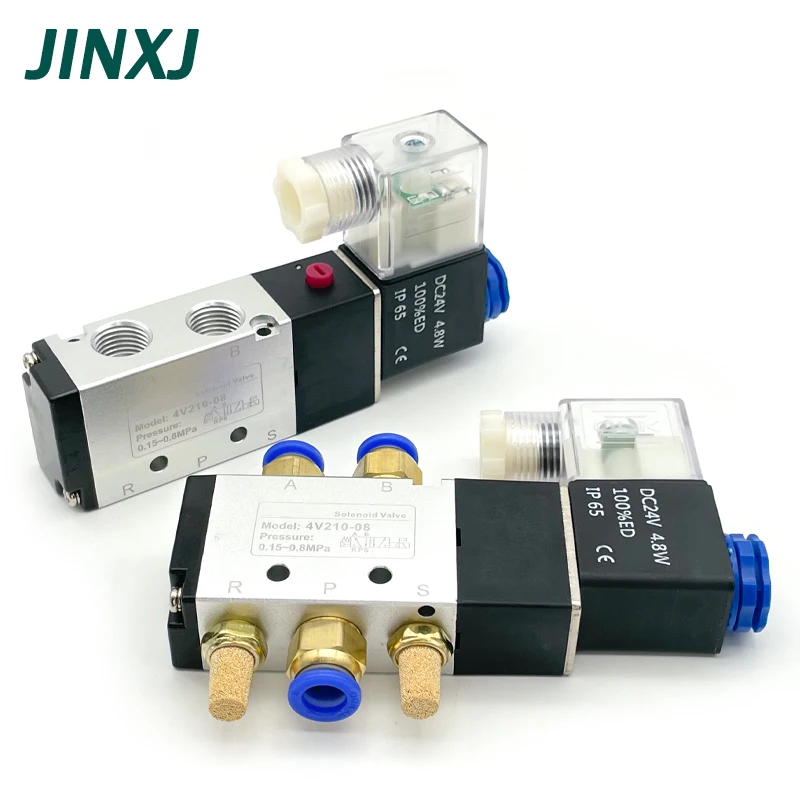 Pneumatic Electric Solenoid Valve 4V210-08 5 Way 2 Position Control Air ...