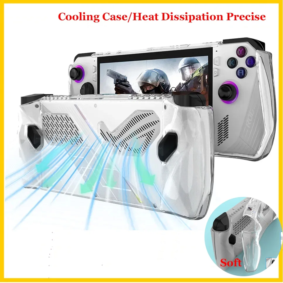 For Asus Rog Ally Heat Dissipation Cooling Case Clear TPU Soft Shell ...