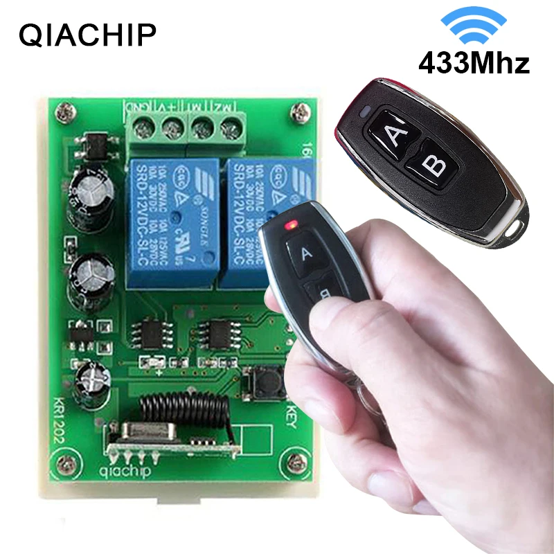 QIACHIP 433 Mhz Universal 무선 Remote Control Switch DC 12 V 2CH RF Relay Receiver Module + 2 CH ...
