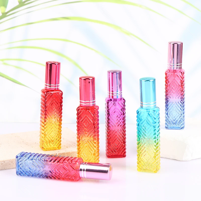 Mini-botella-de-Perfume-de-vidrio-cuadrada-colorida-botella-de-Spray ...