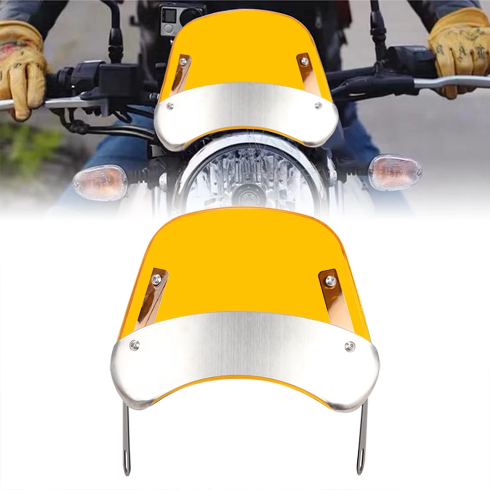 Yellow-Motorcycle-Windshield-Wind-Deflector-Windscreen-Universal-for ...