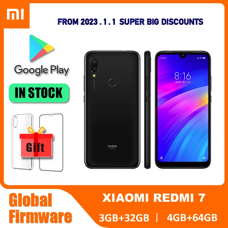 Cheapest Original Xiaomi Redmi 6A / 7 Mobile Phones 4GB 64GB Global ...