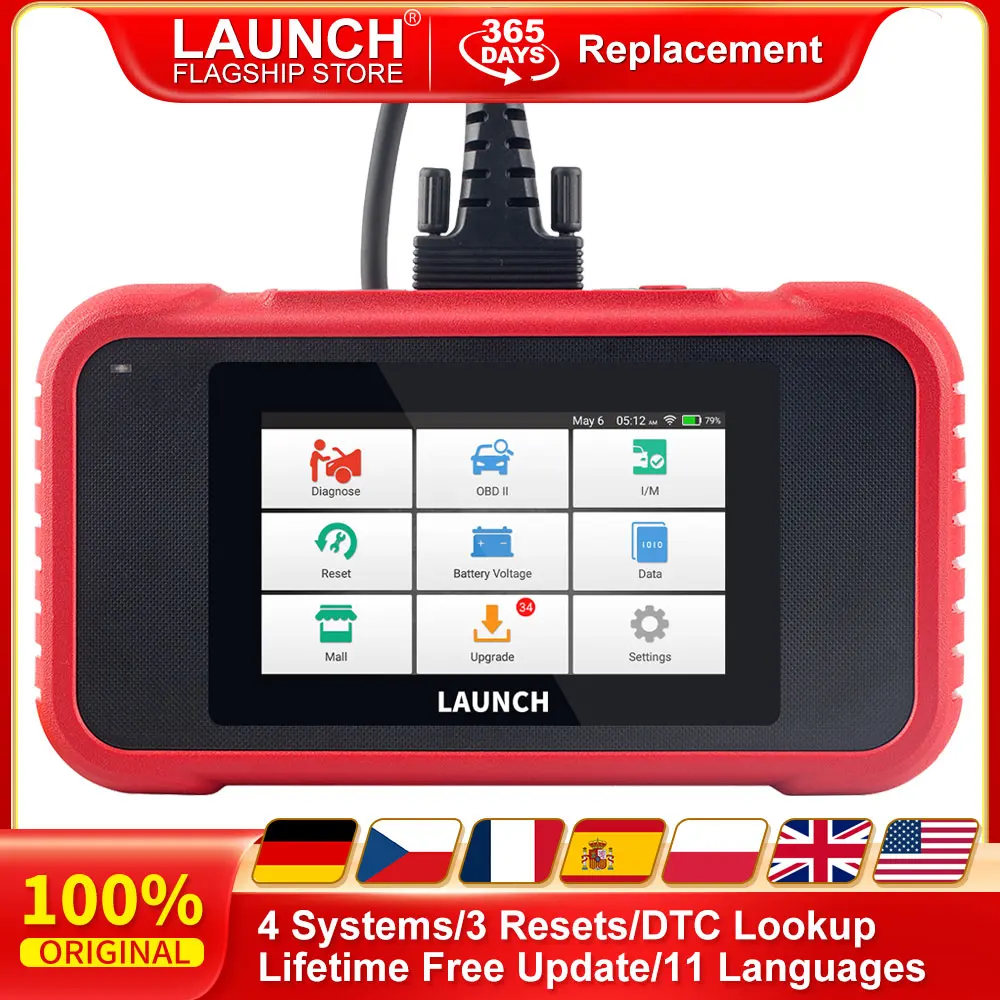 LAUNCH X431 CRP123E OBD2 Car Scanner 3 Resets Engine ABS SRS ...