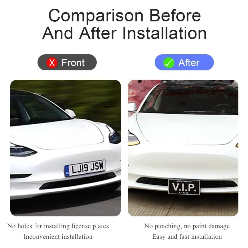 Lifting License Plate Frame Model3 American Standard Portable For Tesla ...