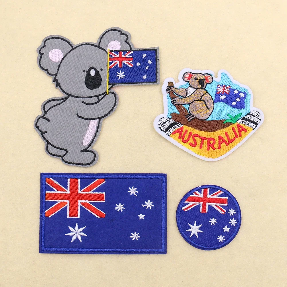 2PCS-Australia-Flag-Koala-Custom-Iron-on-Transfers-for-Clothing-DIY-Sewing-Badge-Embroidery ...