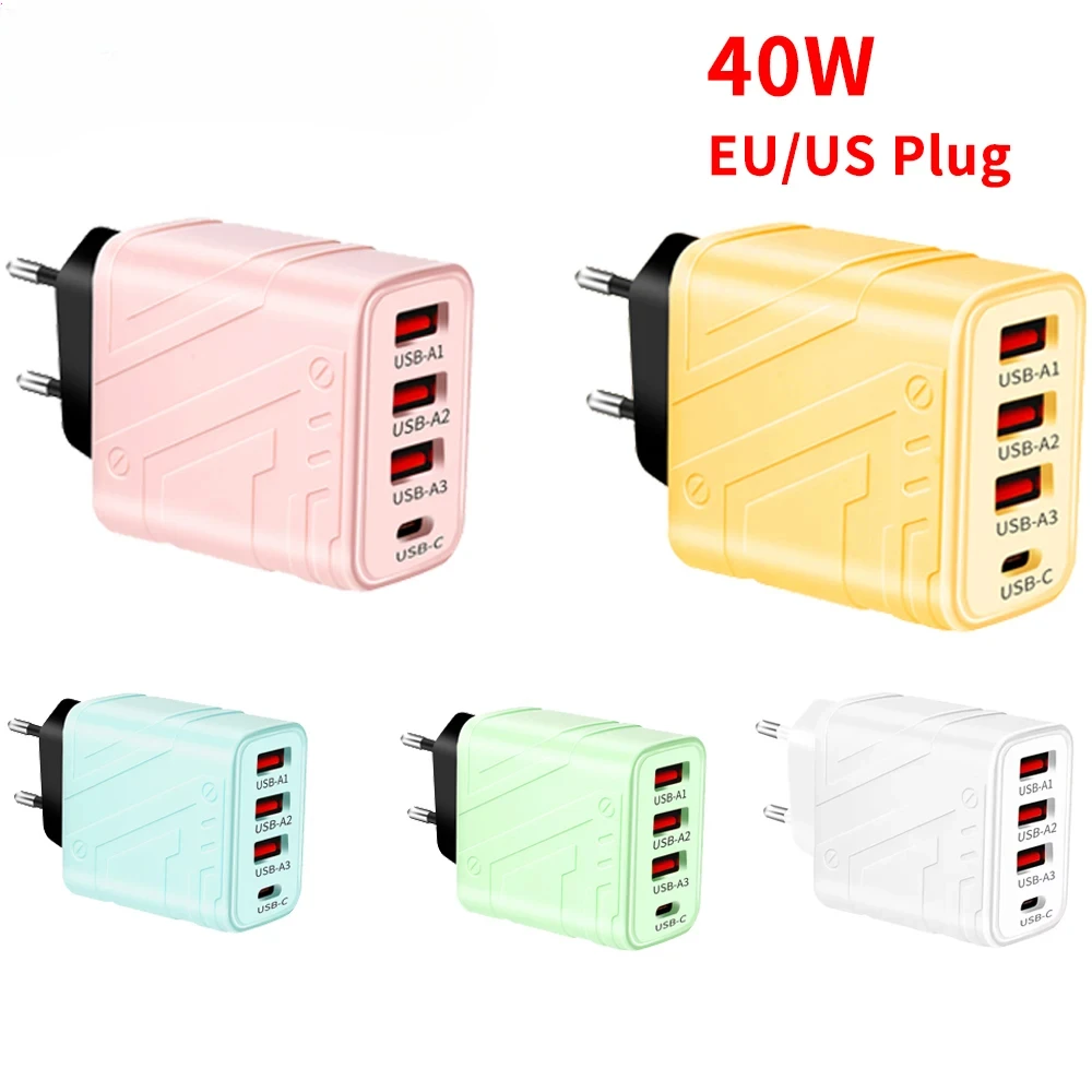 USB Phone Charger Type C PD 40W Quick Fast Charging Mobile Phone ...