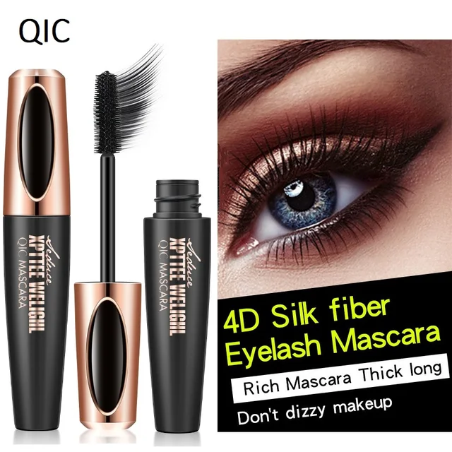 Rímel preto 4d volume alongamento à prova deyelágua cílios rímel com efeito de fibras de seda ...