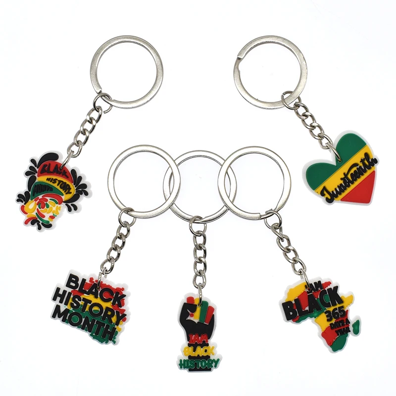 1PCS Soft PVC Keychain African Cartoon Colorful keyring Black History ...