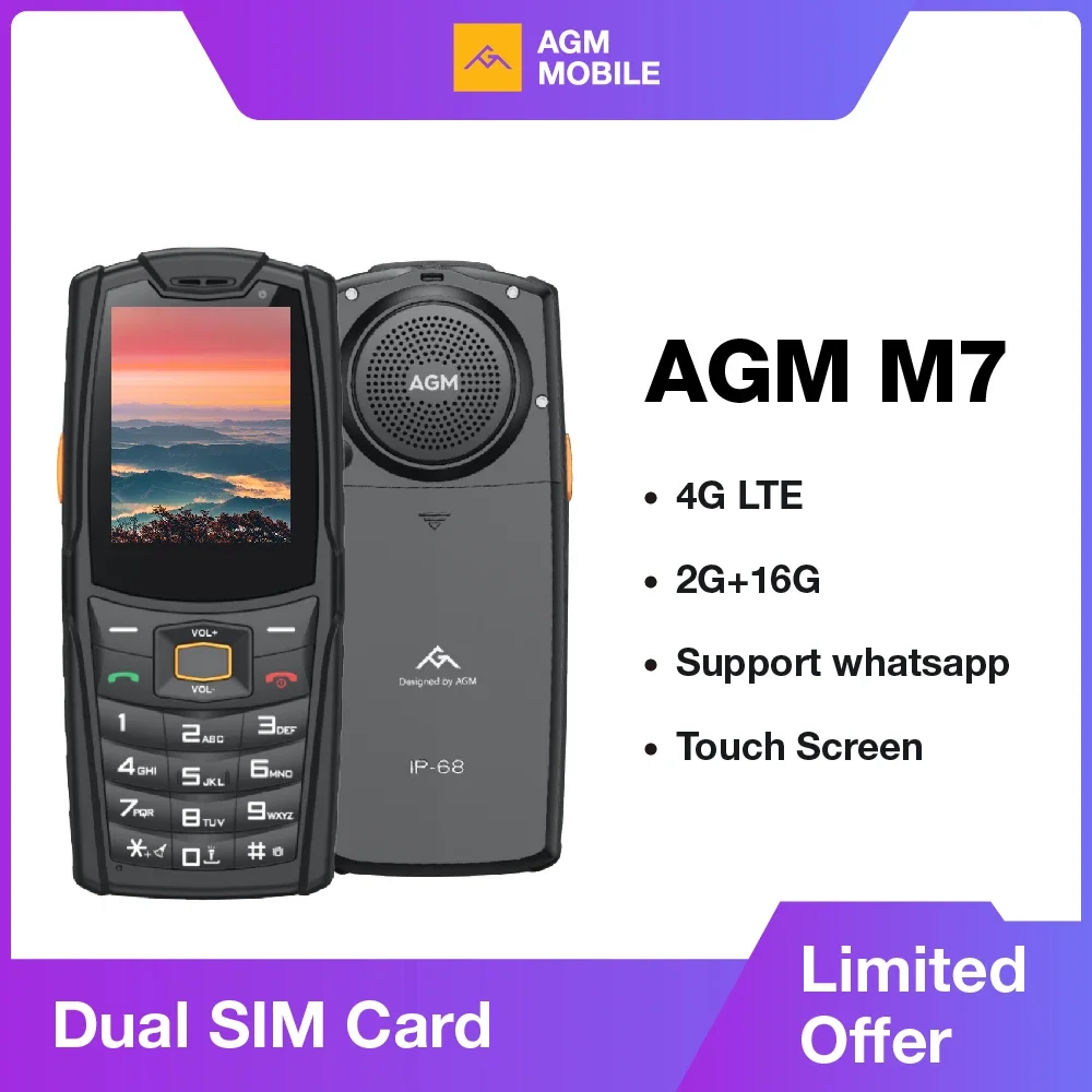 AGM-M7-2-16G-Volte-Android-Feature-Phone-Waterproof-Touch-Screen ...