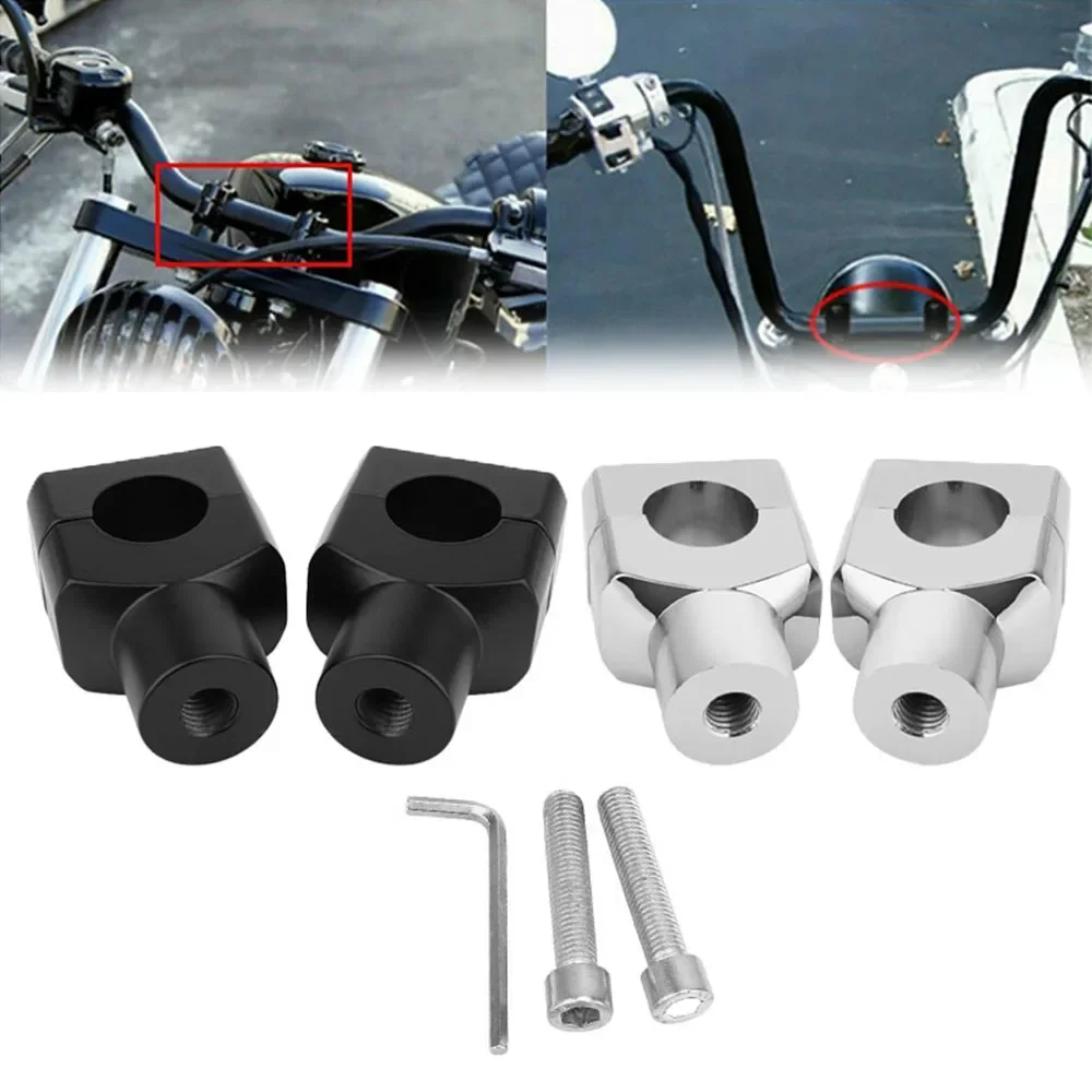 Motorcycle-Black-25mm-Aluminium-Handle-Bar-Mounting-Handlebar-Risers ...