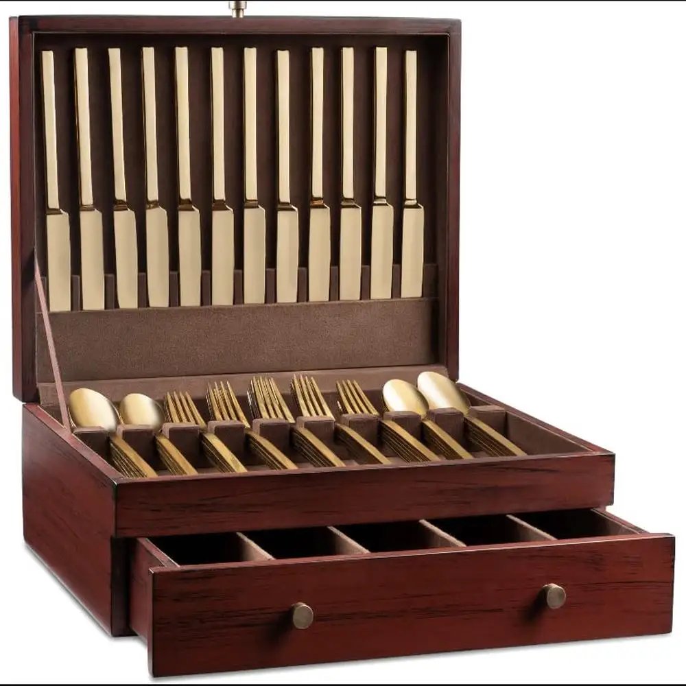 Rustic-Silverware-Storage-Box-Drawer-Organizer-Utensils-Flatware-Home ...