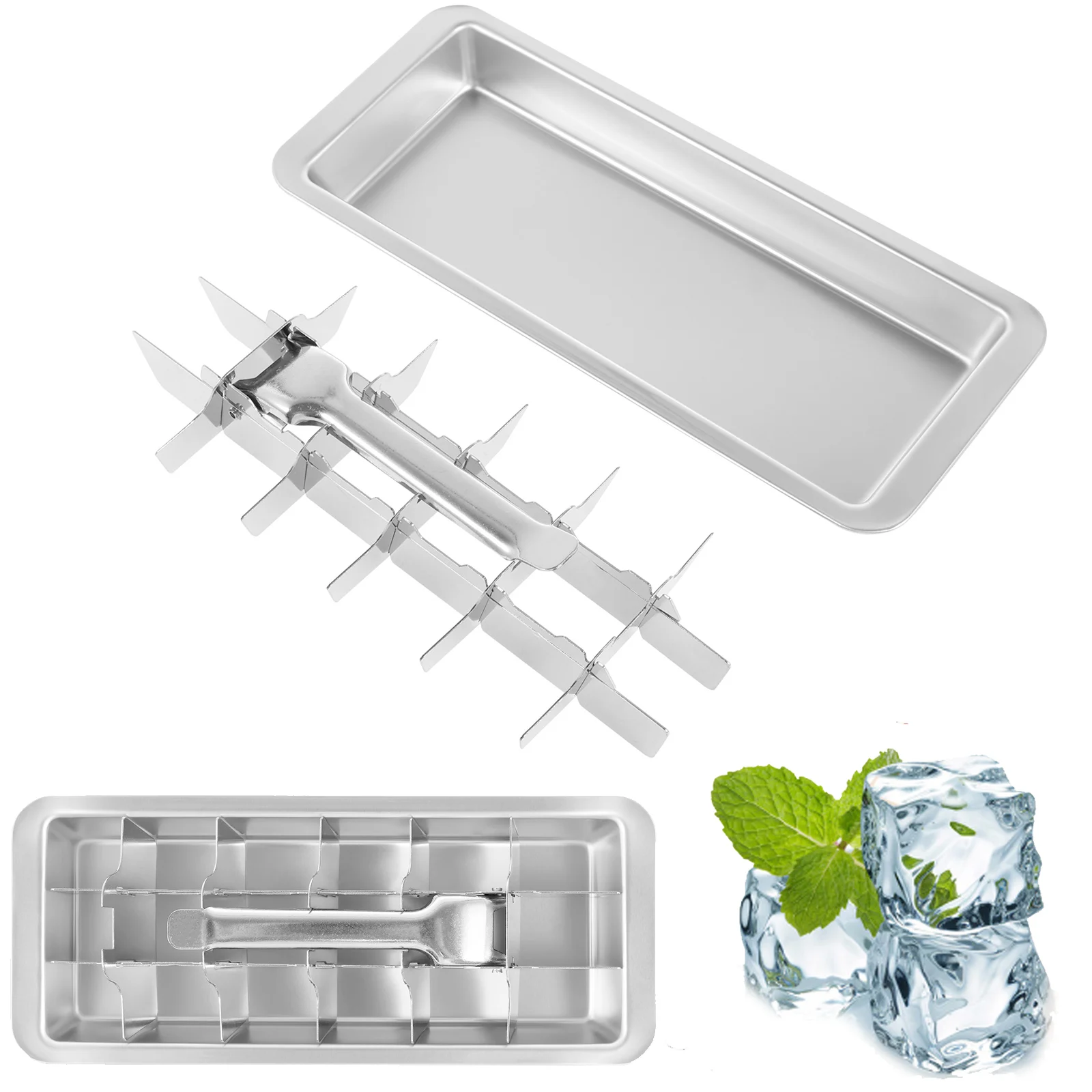4/1pcs Stainless Steel Ice Cube Tray Removable Ice Cube Maker with ...