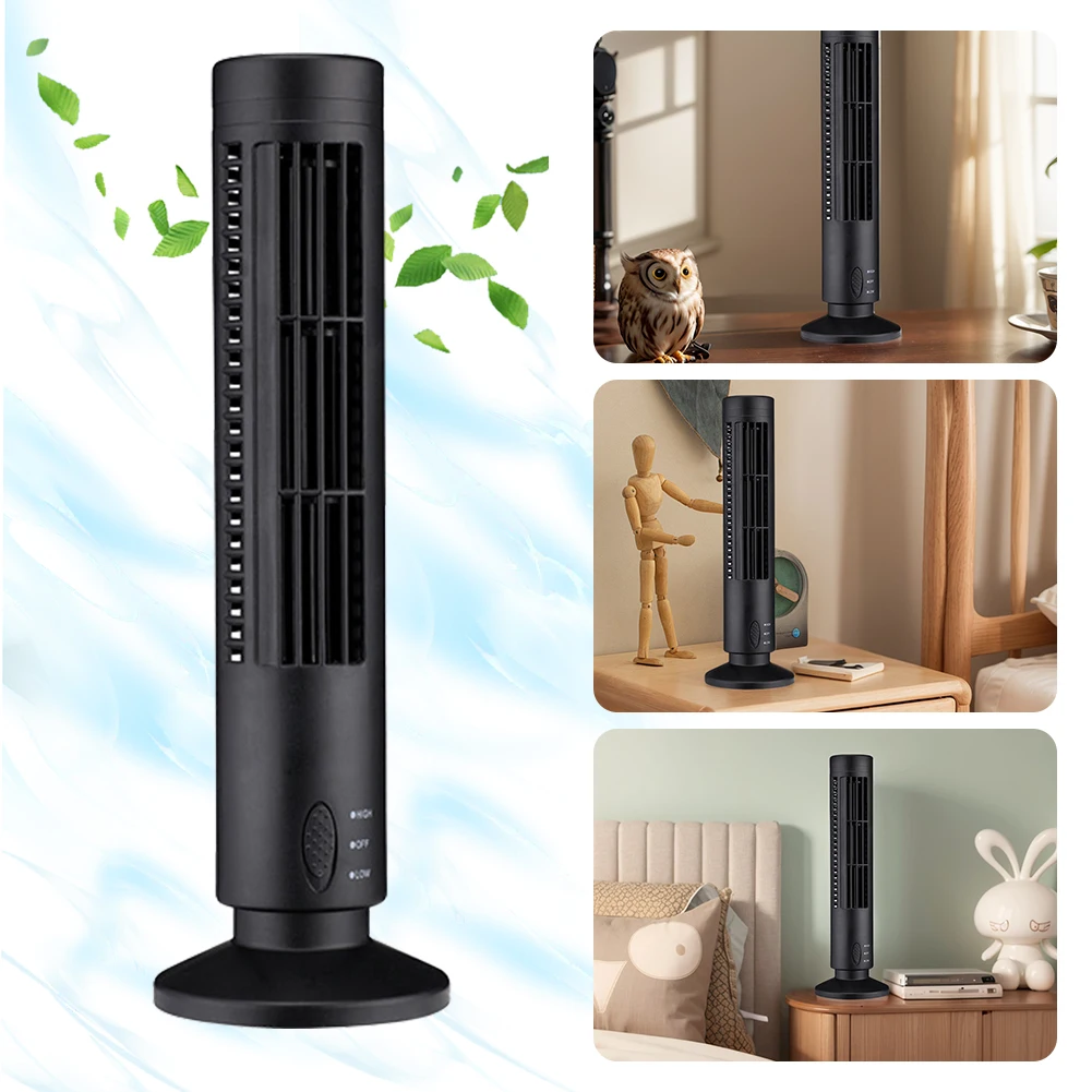 Electric-Bladeless-Tower-Cooling-Fan-2-Gear-Speed-No-Leaf-Air ...