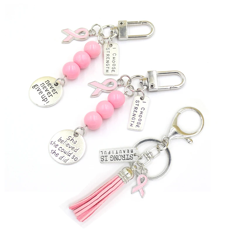New-Breast-Cancer-Awareness-Key-Chains-Keyring-Strong-is-Beautiful-She ...