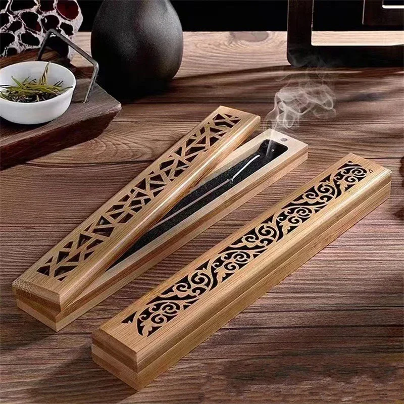 Quemador-de-incienso-de-bamb-Natural-con-placa-de-colocaci-n-caja-de ...