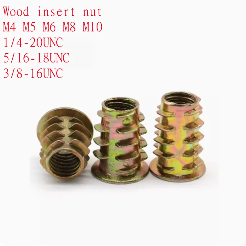 1/4 3/8 5/16 M4 M5 M6 M8 Furniture Nut Zinc Alloy Hex Drive Insert Nuts ...