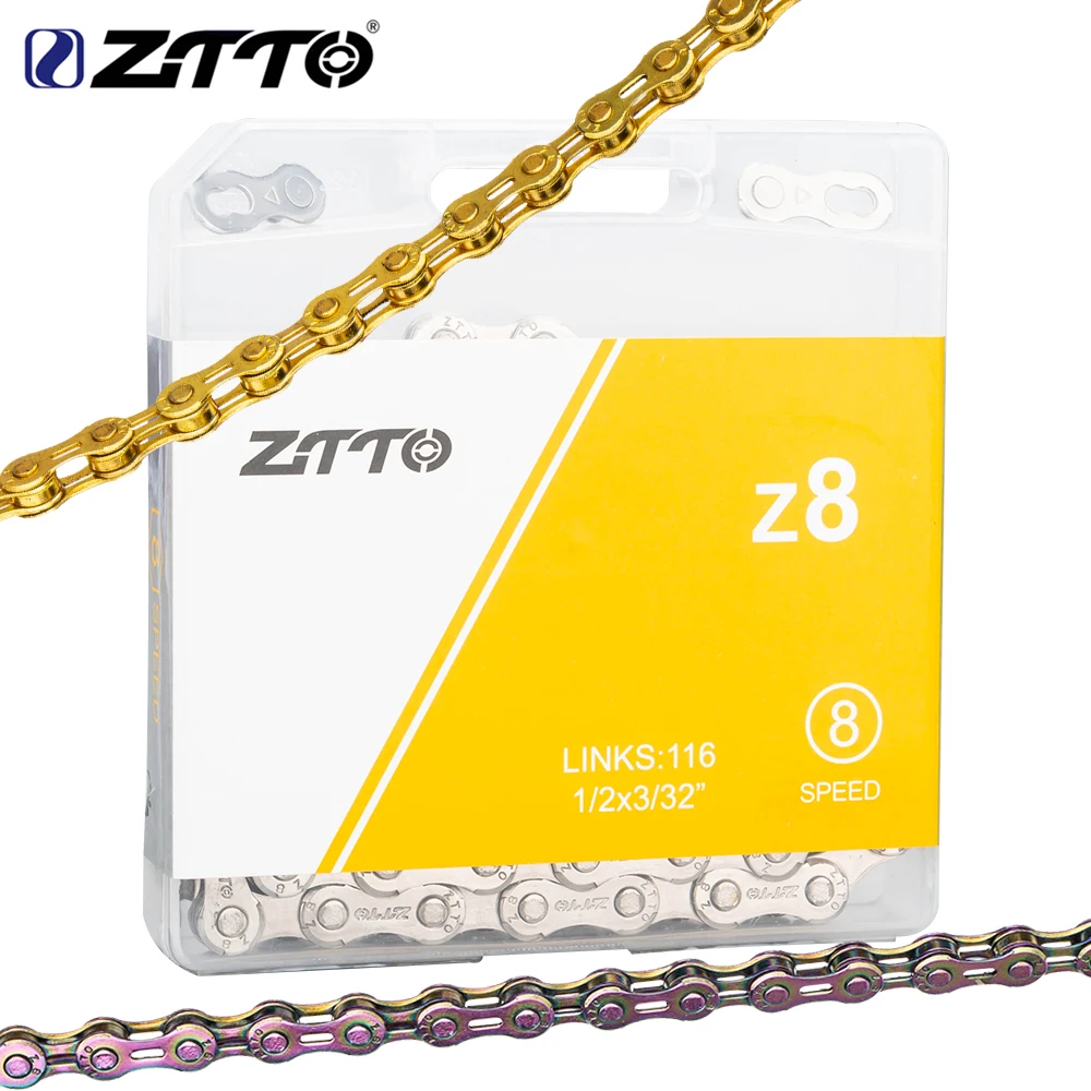 ZTTO 8 Speed Bicycle Chains 116 Links 8S MTB Mountain Road Bike Chain ...