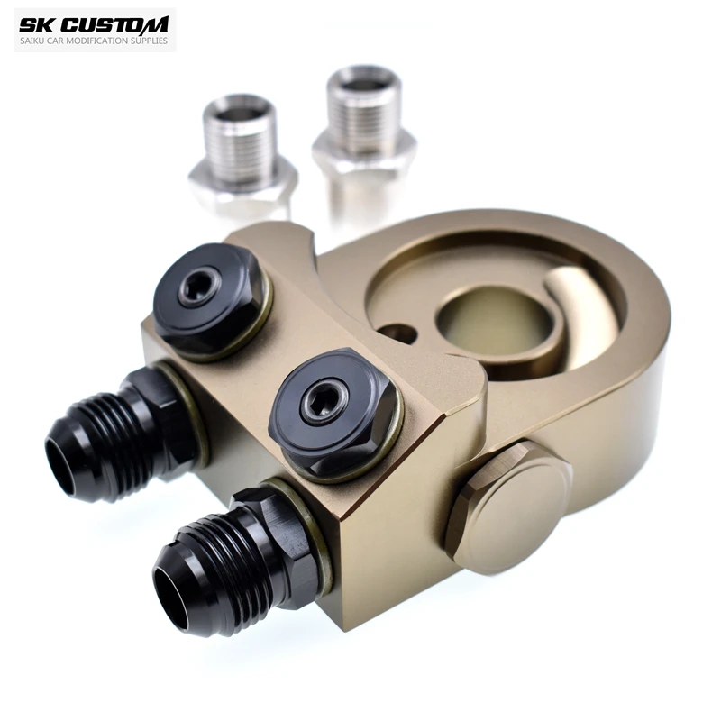 SK-CUSTOM-Engine-Radiator-Adapter-Oil-Cooler-Filter-Thermostat-Sandwich ...