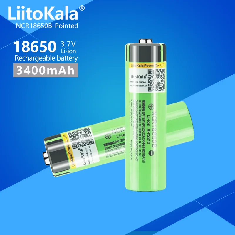 1-20PCS LiitoKala 34B Ponited 3.7V 18650 3400mah New Original NCR18650B 3000 3400 Rechargeable ...
