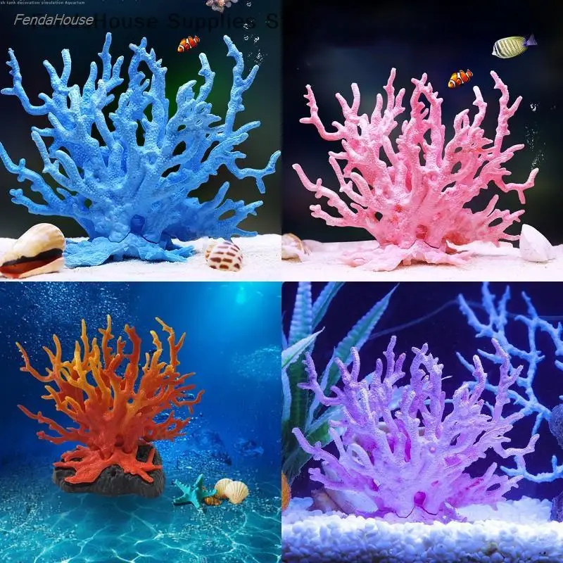 Mini-Fish-Tank-Decorartion-Resin-Simulation-Coral-Micro-Landscape-Fish ...