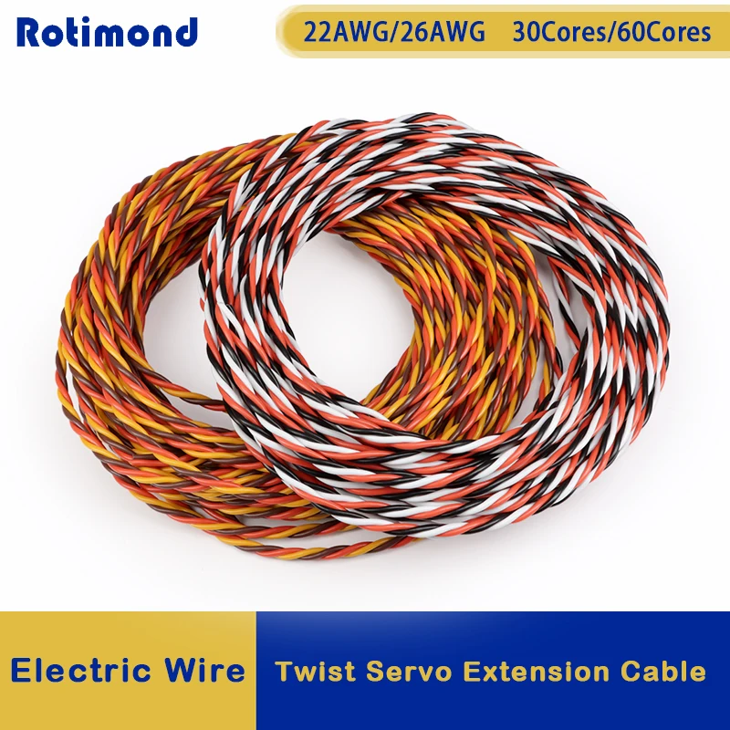 2-5-10m-Twist-Servo-Extension-Cable-22AWG-26awg-30-60-Core-RC-Airplane ...