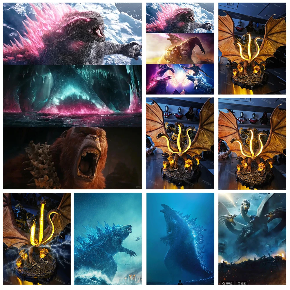 5D-DIY-Godzilla-War-Diamond-Painting-Kit-Movie-Cross-Embroidery-Monster ...