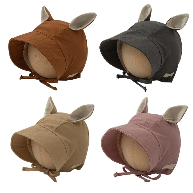 Spring-Summer-Baby-Bonnet-Adjsutable-Chin-Strap-Tied-Turban-Hat-Wide ...