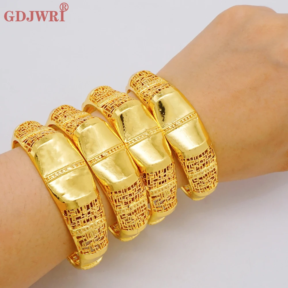 Luxury-Unique-African-Dubai-Gold-Color-Cuff-Bangles-For-Women-Arabic ...