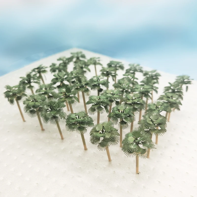 5pcs 1/400 Scale Brass Etched Model Palm Trees 40mm Beach coconut tree ...