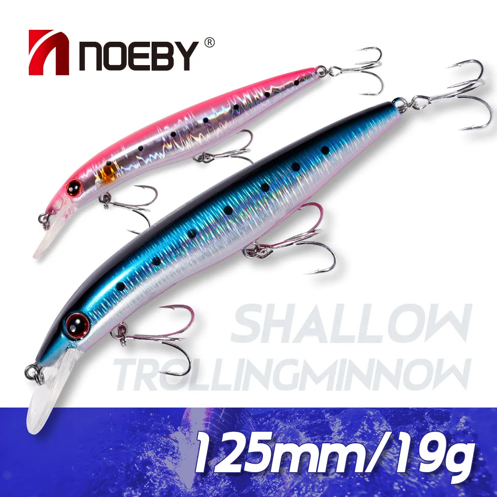 Noeby-Minnow-Fishing-Lure-125mm-19g-Floating-Wobbler-Shallow-Trolling ...
