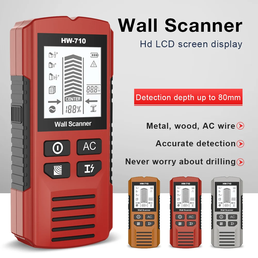 【original】 6 in 1 Multifunctional Stud Finder Handheld Wall Metal Wood ...