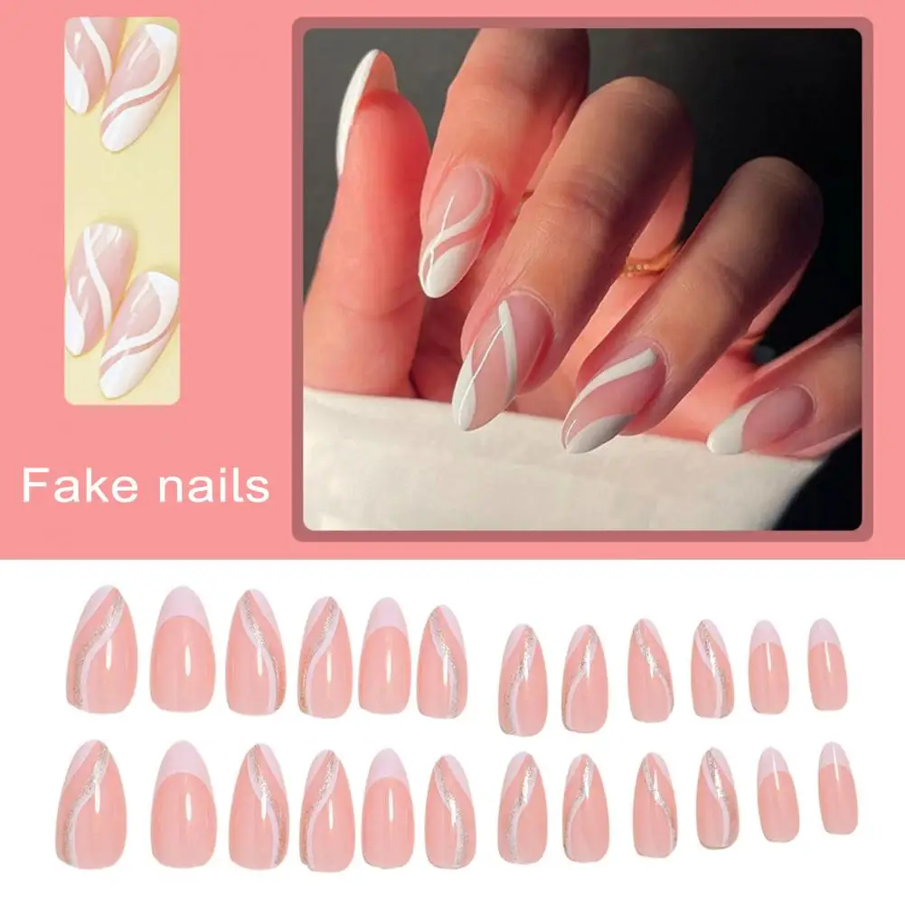 Glitter-Fake-Nails-Gel-Fake-Nails-with-Instant-Adhesion-Sparkling ...
