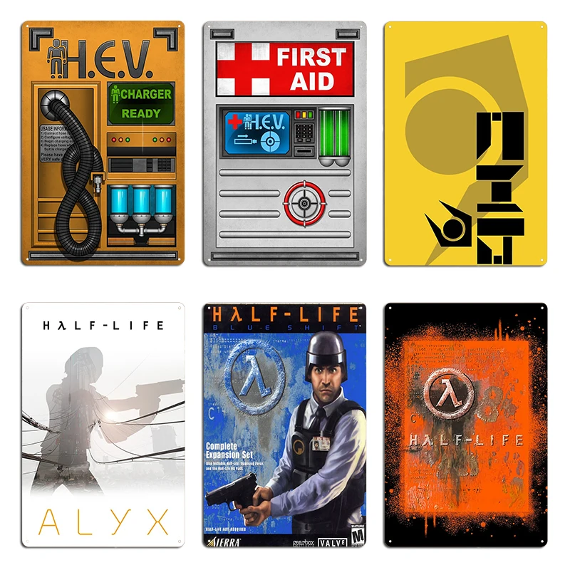 half-life-hev-charger-Metal-Plaque-Poster-Vintage-Garage-Custom-Cinema ...