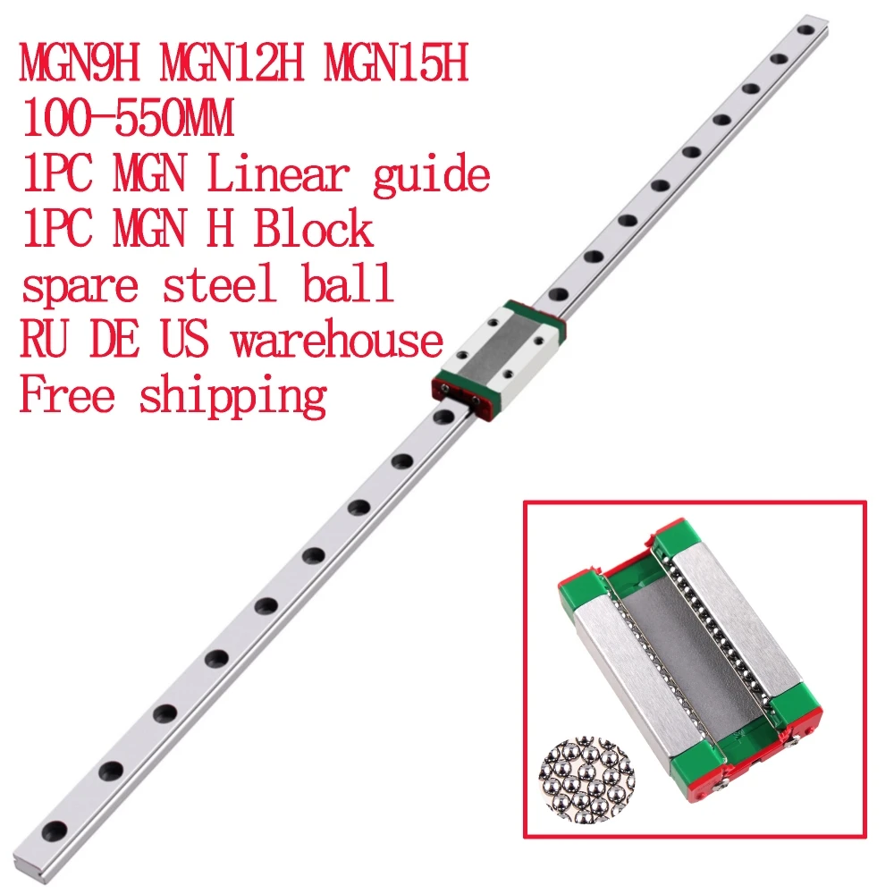 1pcs-MGN-Linear-Guide-Rail-MGN12-MGN9-MGN15-100-150-200-250-300-350-400 ...