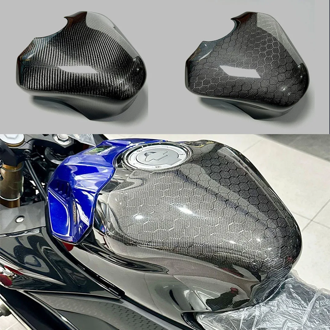 100-Carbon-Fiber-Motorcycle-Gas-Fuel-Oil-Tank-Cover-Protector-Guard-For ...