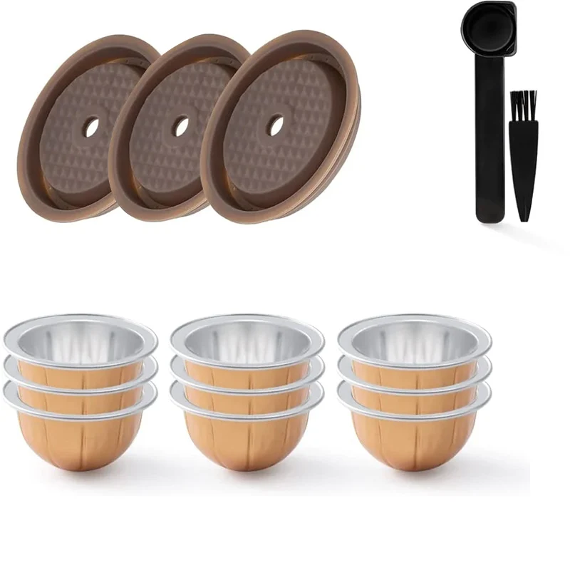 6pcs 80/150/230ml reusable coffee capsule cups and three reusable ...