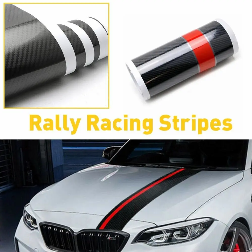 Car Rally 5d Stripes Racing Carbon Fiber Wrap Decal Sticker Front Hood ...