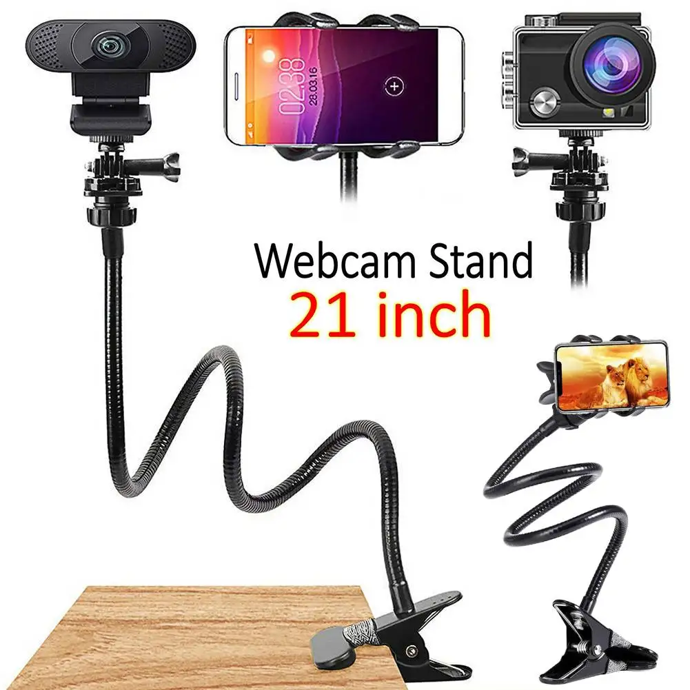 Flexible Webcam Stand Camera Mobile Phone Holder Bracket Desk Mounted ...