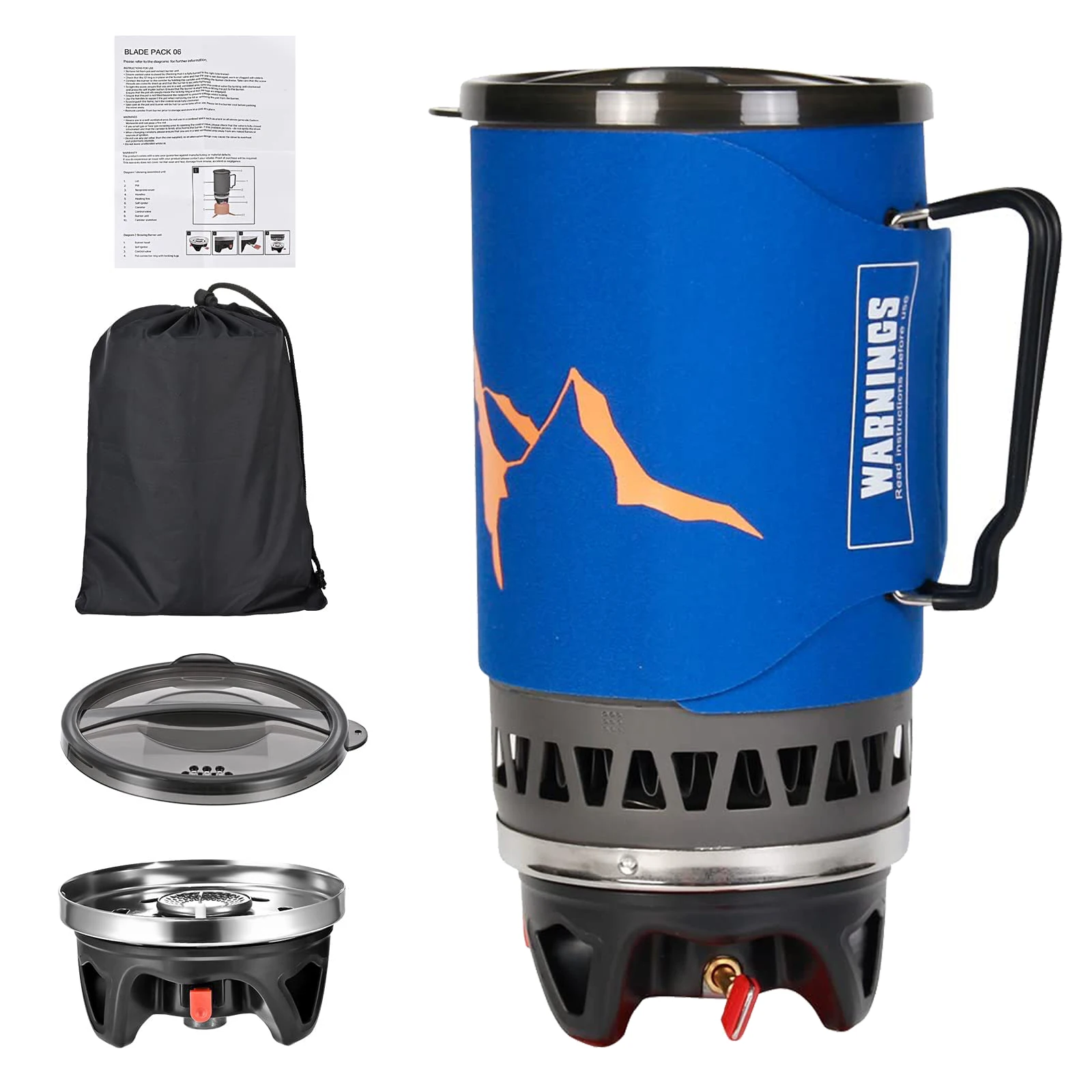 1.4l Camping Gas Stoves Outdoor Hiking Cooking System With Stove ...