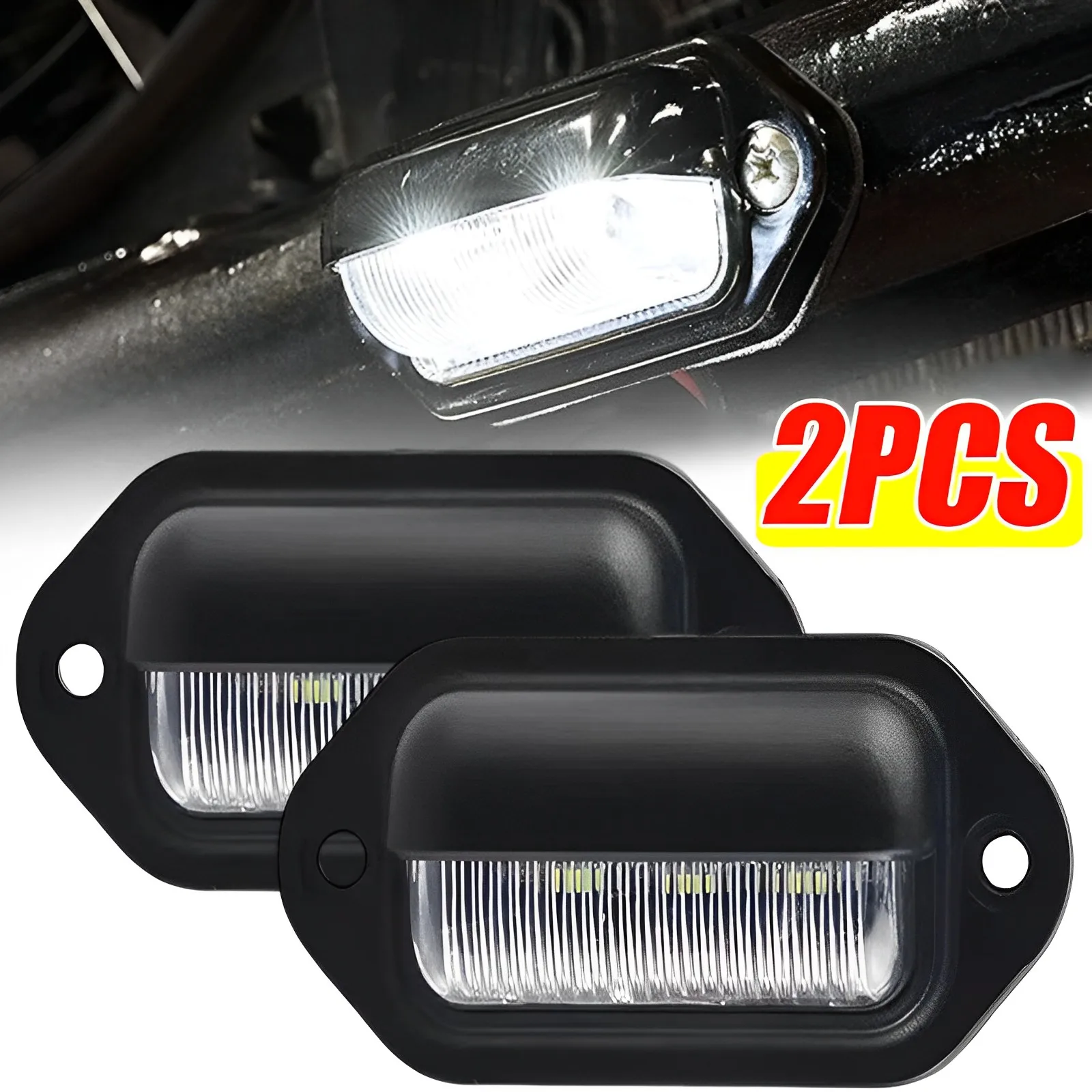 1-2PCS-Car-6LED-License-Plate-Light-for-Car-Truck-SUV-Trailer-Tag ...