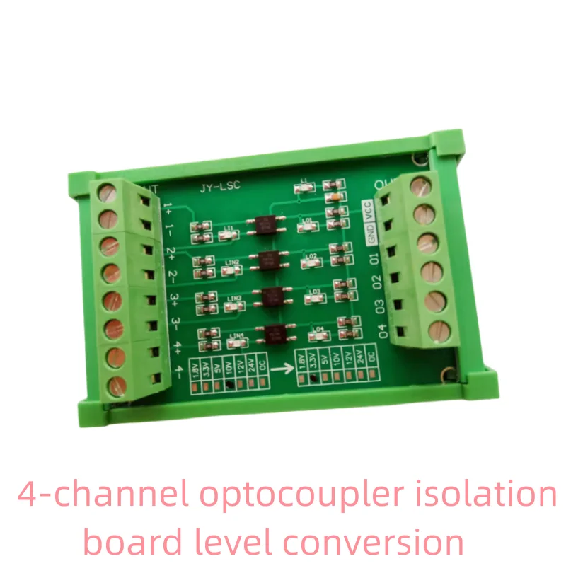 4-channel optocoupler isolation board level conversion PLC signal ...