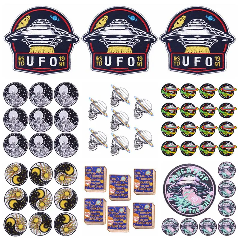 10pcs-lots-Space-UFO-Embroidery-Patch-Alien-Patch-Iron-On-Patches-For ...