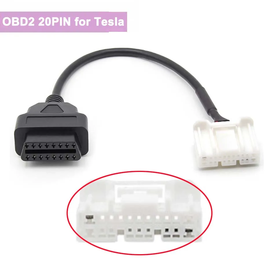 OBD-20-Pin-Connector-for-After-2015-Tesla-20PIN-Model-S-X-OBD2-16PIN ...