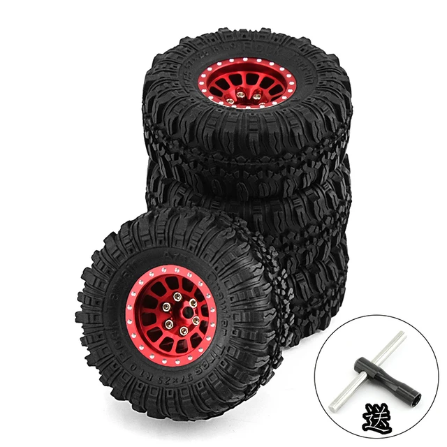 4PCS TRX4M 1 Inch Metal Wheels with Tires Upgrade Hub Tyre Set for 1/18 ...
