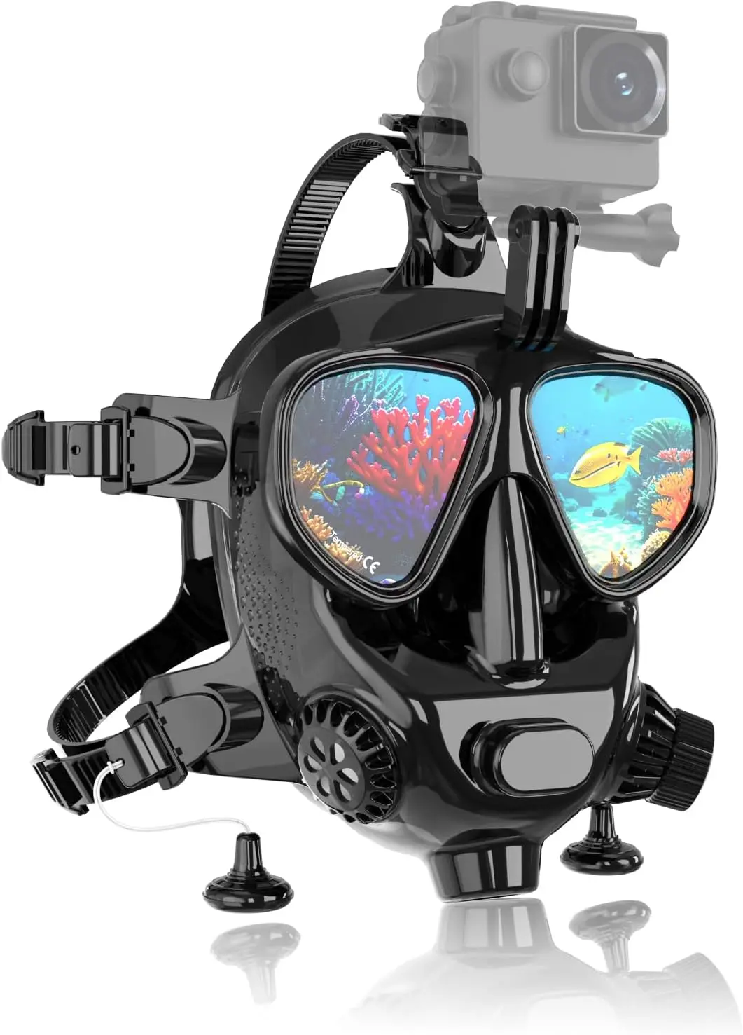 Full Face Dive Mask Support Diving & Snorkeling, Full Face Snorkel ...