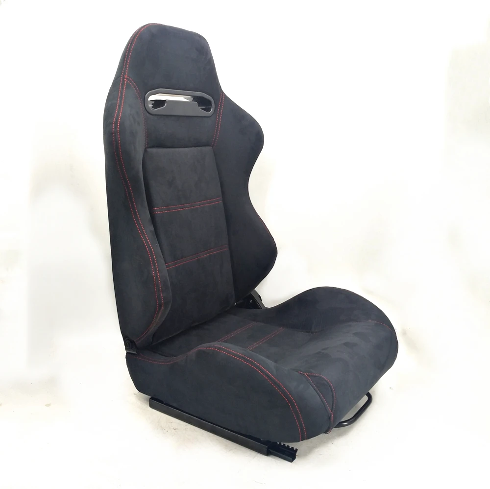 Recaro-Logo-Black-Suede-With-Red-Stitch-Racing-Seat-Gaming-With-Double ...
