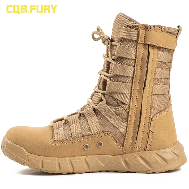 Summer High Top Zipper Men's Military Fan Tactical Desert ...