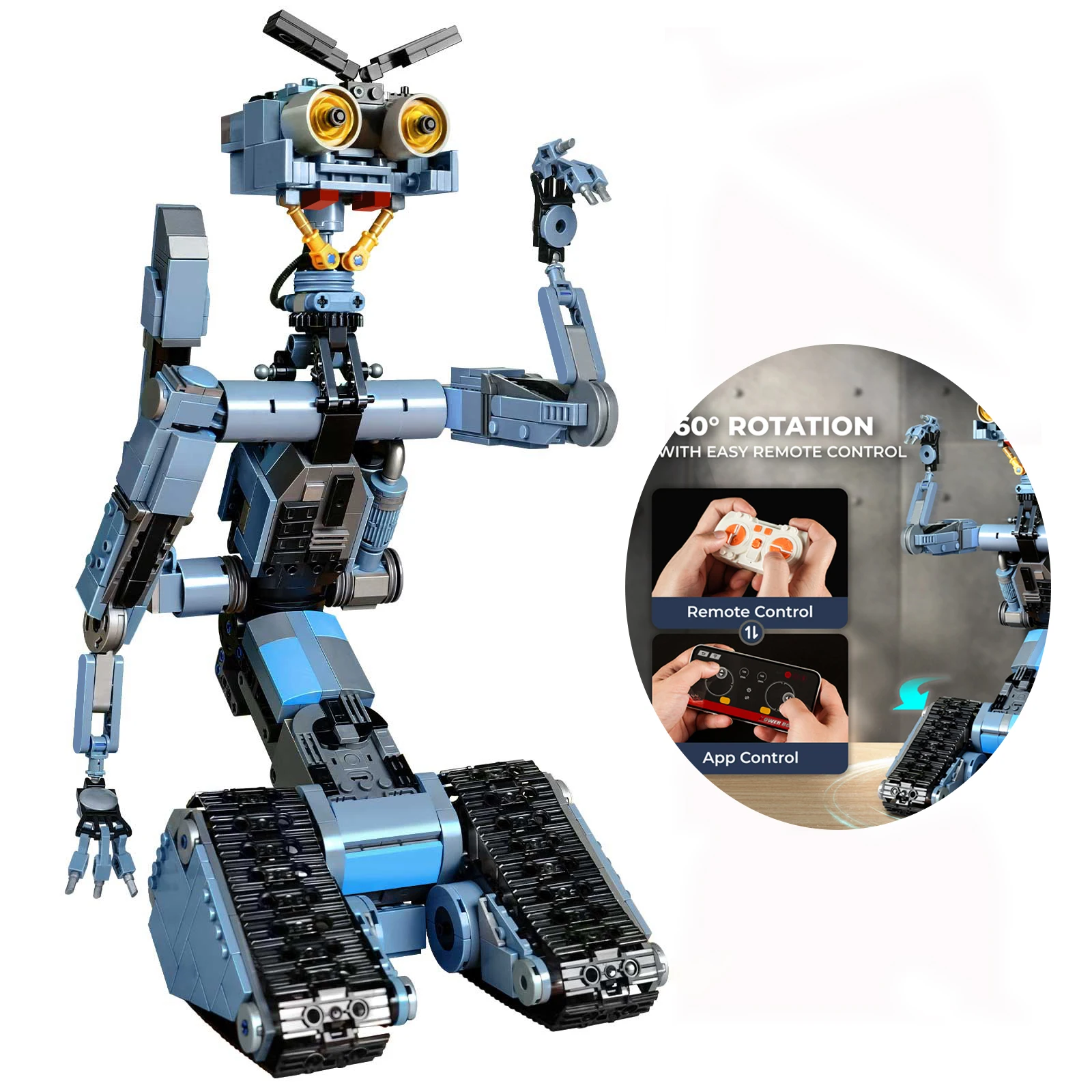 1176 Pieces Johnny 5 Robot Building Blocks Set with Remote Control ...